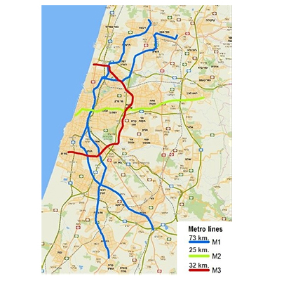 Israel anuncia una nueva red de metro de tres líneas en tel Aviv