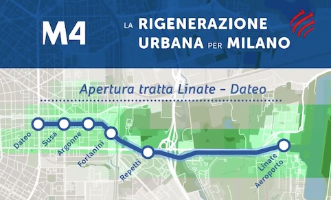 En servicio el primer tramo de la línea 4 del metro de Milán